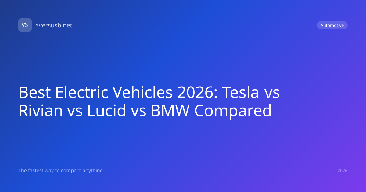 Best EVs 2026: Tesla vs Rivian vs Lucid vs BMW | A Versus B
